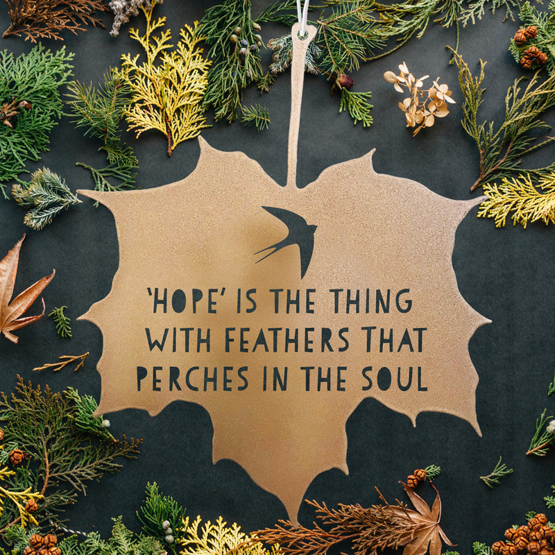Leaf Quote - Hope is the thing with feathers...- Emily Dickinson – A ...
